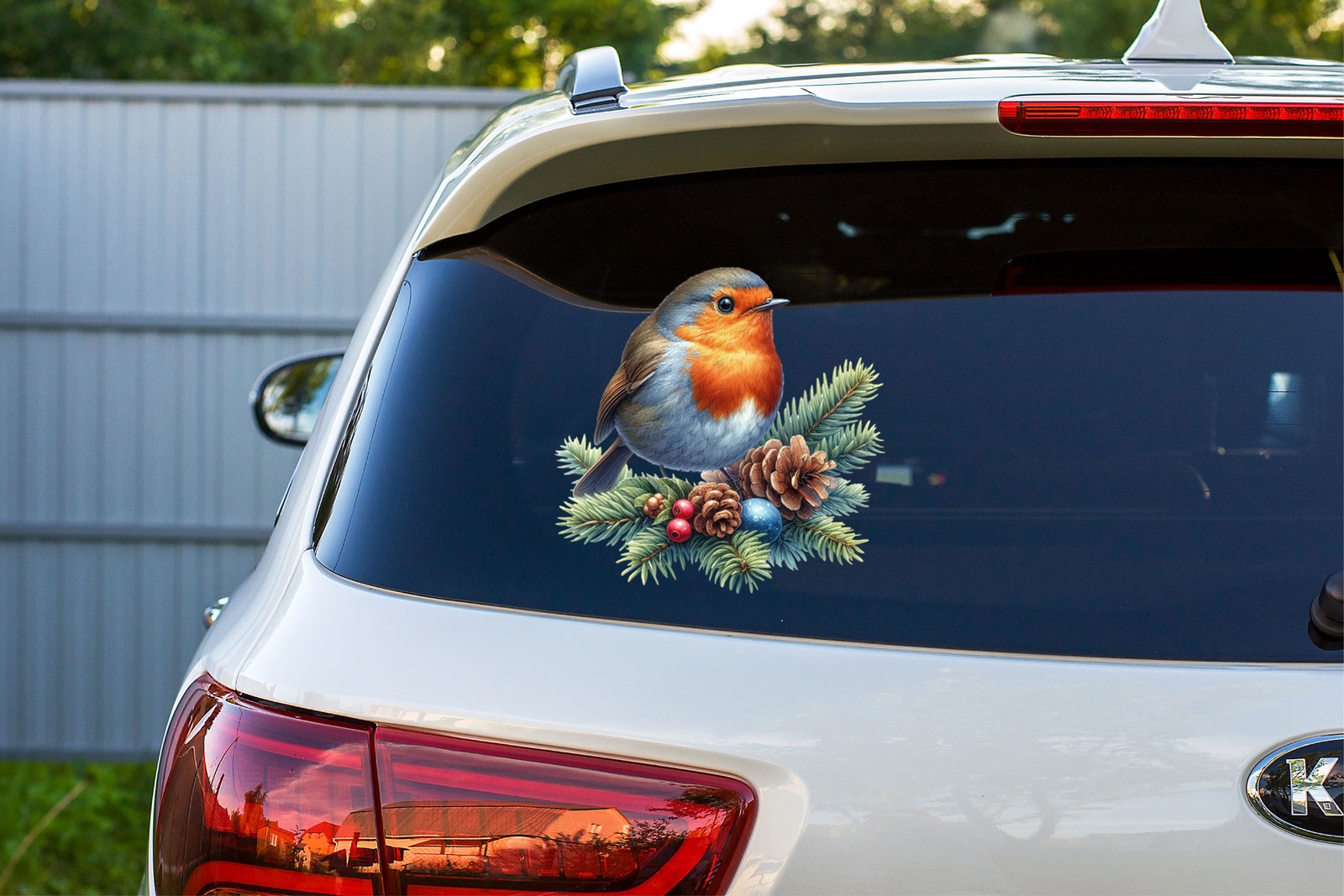 Colour Christmas Robin Bird Wall Art Bedroom Window Vinyl Sticker Decal ...