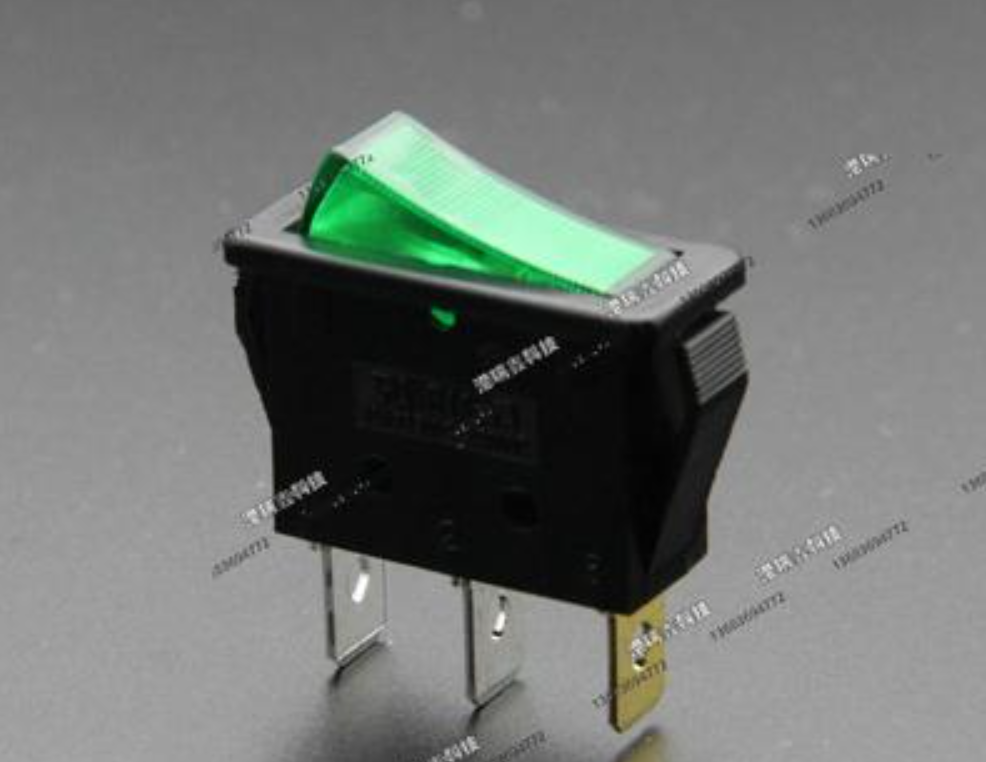 HIGHLY R11-3BL Rocker Switch 3 pins Boat Type Black With Green Light ...