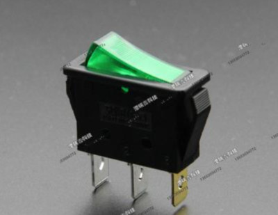 HIGHLY R11-3BL Rocker Switch 3 pins Boat Type Black With Green Light ...