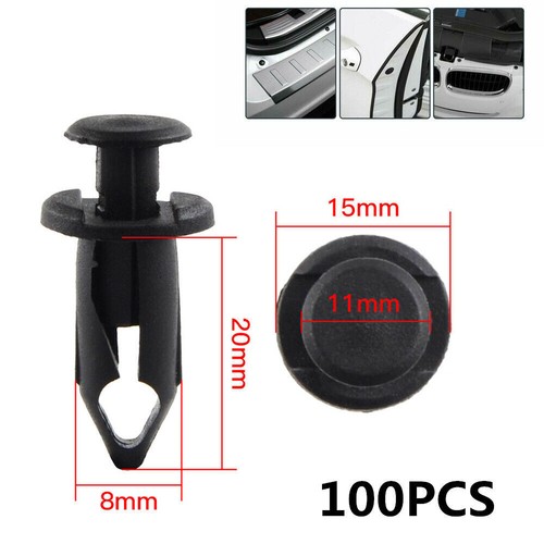100Pcs 8mm ATV Rivet Fairing Body Trim Panel Fastener Screw Clips Plug ...