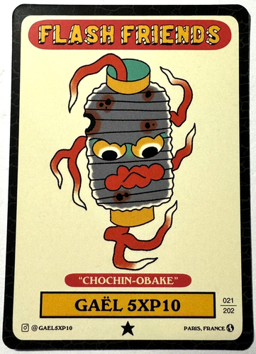 Flash Friends Series 2 Tattoo Art Trading Card GAEL 5XP10 CHOCHIN-OBAKE ...