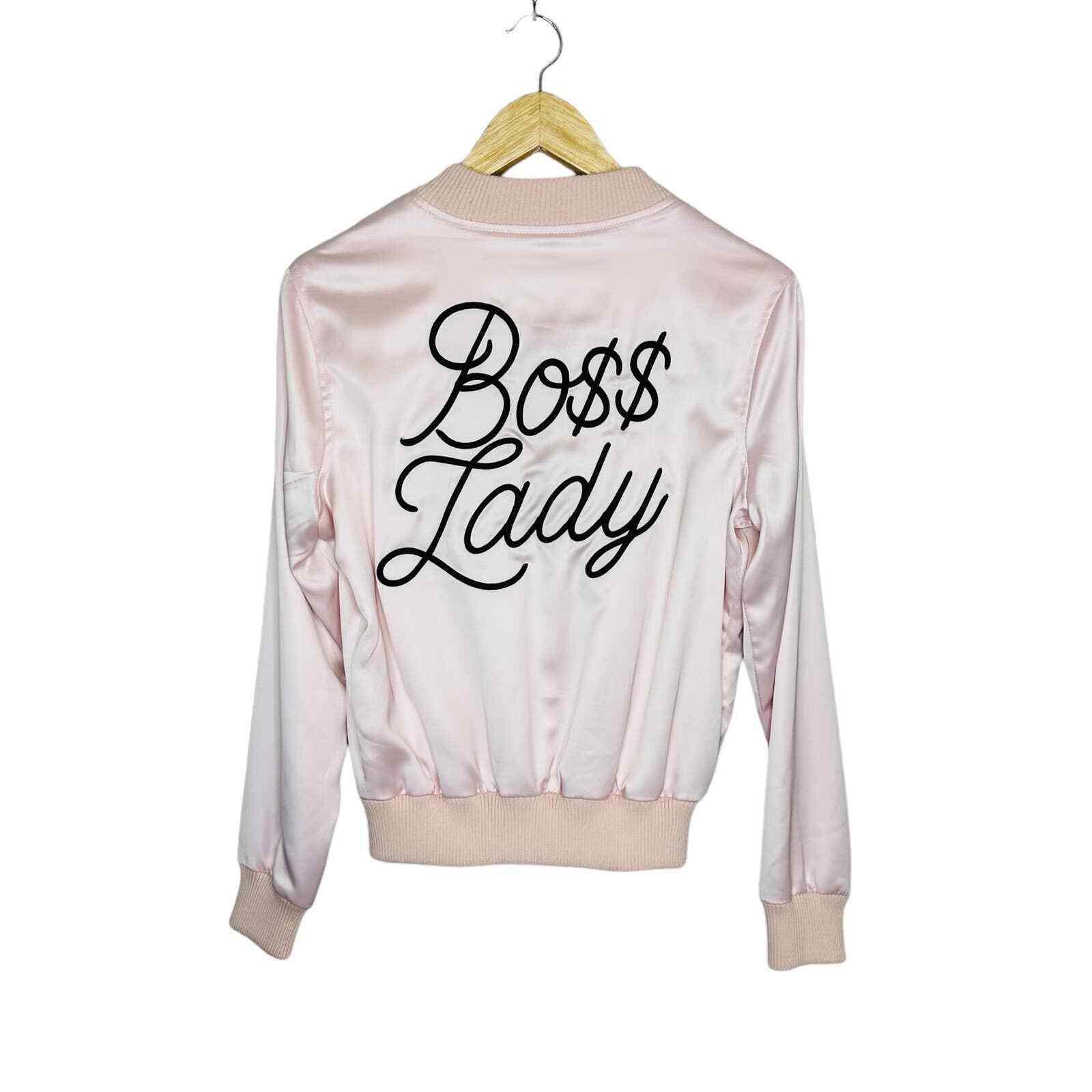 Mistress Rocks Boss Lady Pink Satin Bomber Jacket Siz… - Gem