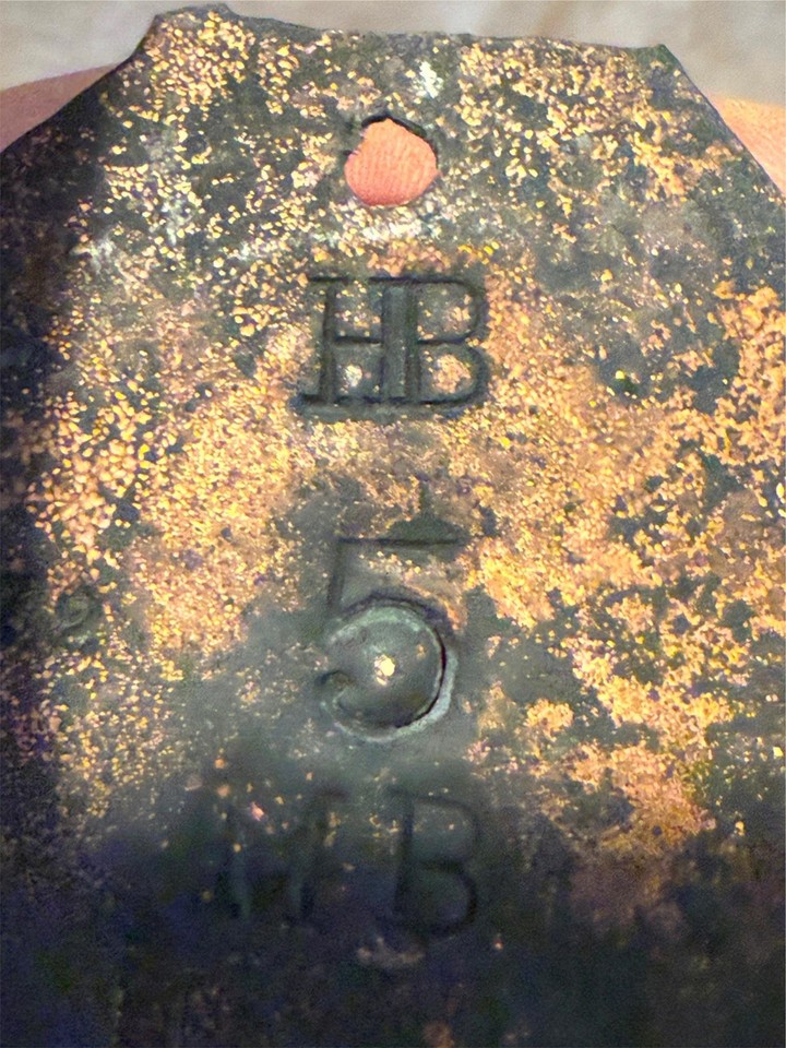 Nice 1824 Hudsons Bay Company "5 MADE BEAVERS" Bale Tag Copper HB HBC ...