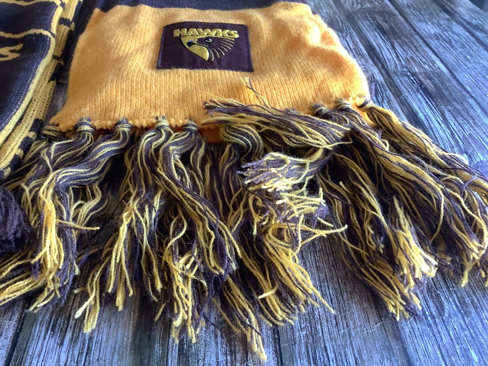 HAWTHORN HAWKS SCARVES SCARF SET OF TWO OFFICIAL AFL FOOTBALL ...