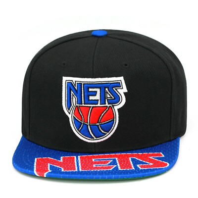 Mitchell & Ness Brooklyn (New Jersey) Nets Snapback Hat Cap - Black ...