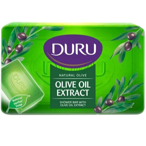 DURU Natural Olive Face & Body Bar Soap with Olive Oil Extract 150 g. x ...