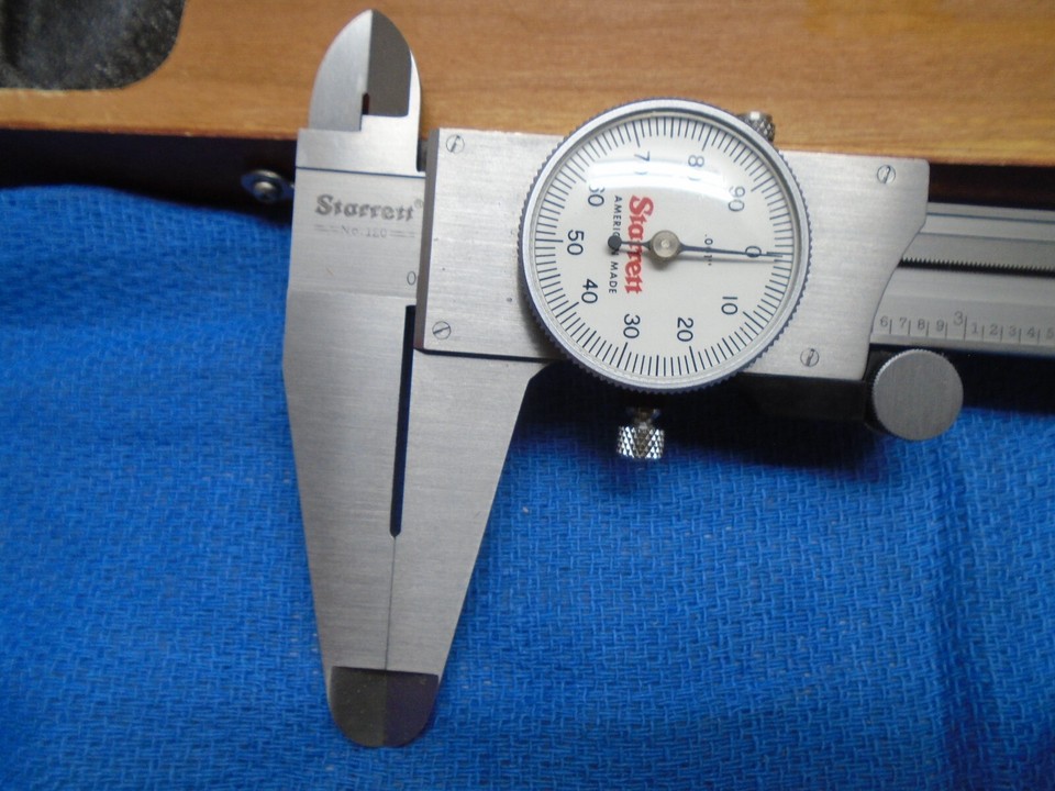 Starrett 120-12 Dial Caliper W/Case White Face, 0-12" Machinist Tools ...