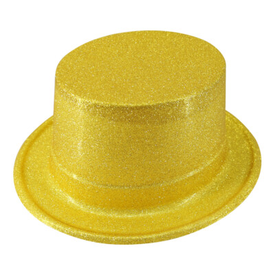 TtS 12pcs Gold Kids Adults Glitter Sequin Top Hat Magician Fancy Hen ...