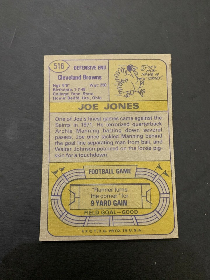 1974 Cleveland Browns Joe Jones Topps Football Card | eBay