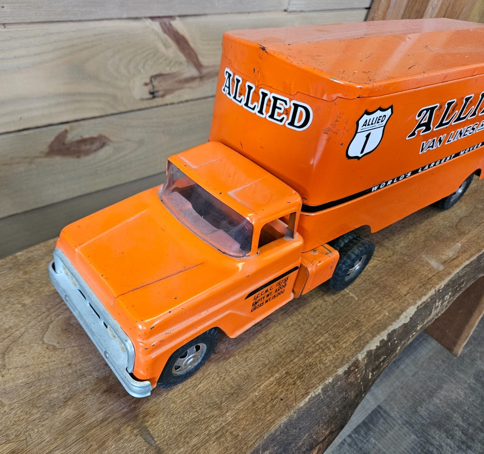 Vintage 60's Tonka Allied Van Lines Movers Semi Truck Hauler Pressed ...