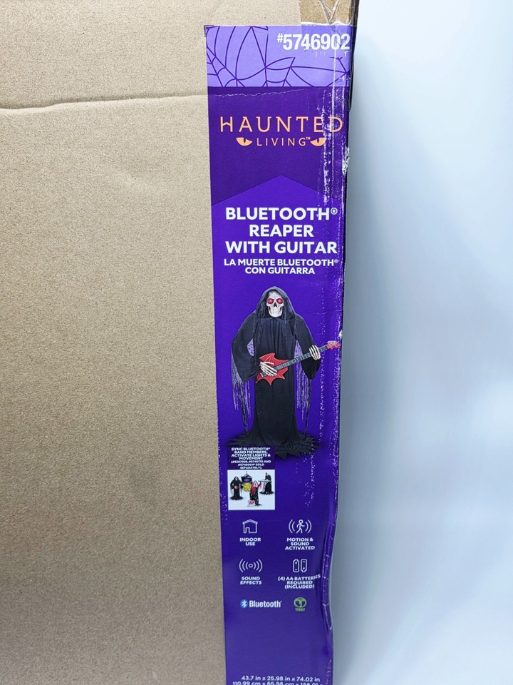 Haunted Living 6ft Animatronics Reaper with Guitar Halloween Prop ...
