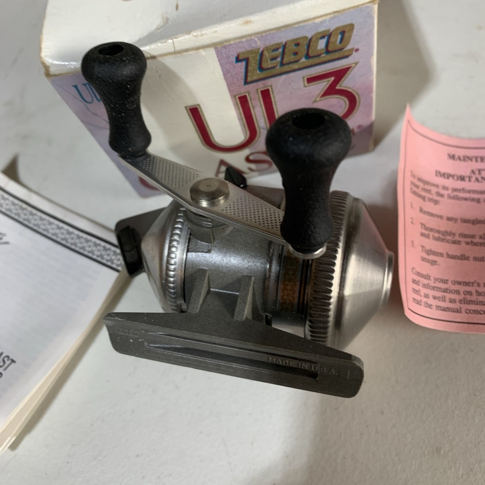 Zebco UL3 Classic Ultralight Feather Touch Fishing Reel Spincast USA ...