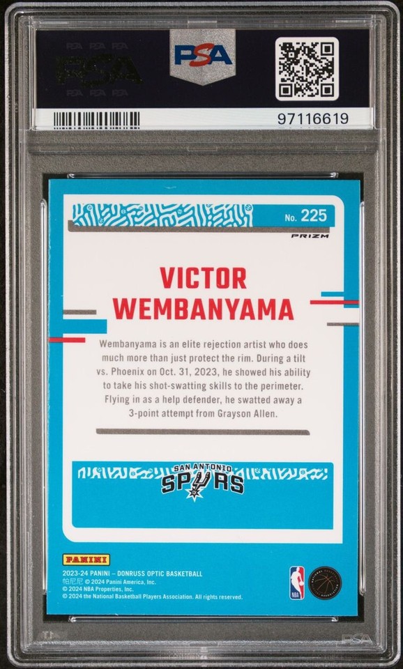 2023-24 Panini Optic - Victor Wembanyama Rated Rookie Blue Velocity ...