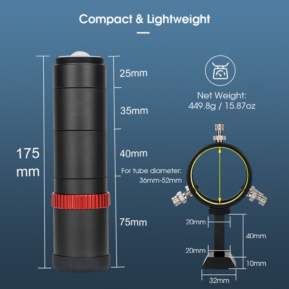 SVBONY SV165 40mm f/4 Guide Scope Finder Scope1.25" &T2 for deep-sky ...