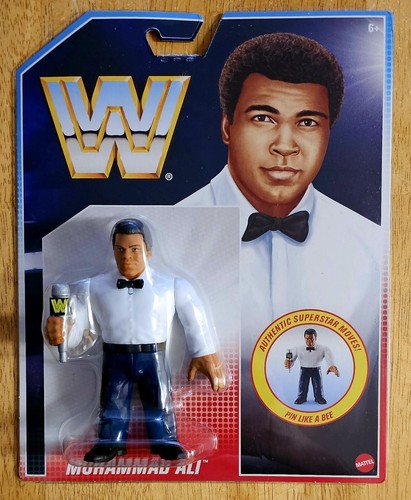Muhammad Ali WWE Mattel Retro Series Referee Action Figure WWF AEW TNA ...