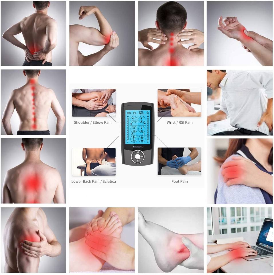 COCOPU 24 Modes Tens Unit Muscle Stimulator Machine Pulse Massager Pain ...