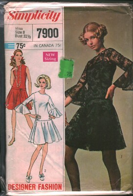7900 Vintage Simplicity Sewing Pattern Misses Dress Slip Designer ...