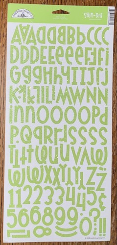 DOODLEBUG Design Shin-Dig Cardstock Green Glitter Alphabet Alpha ...