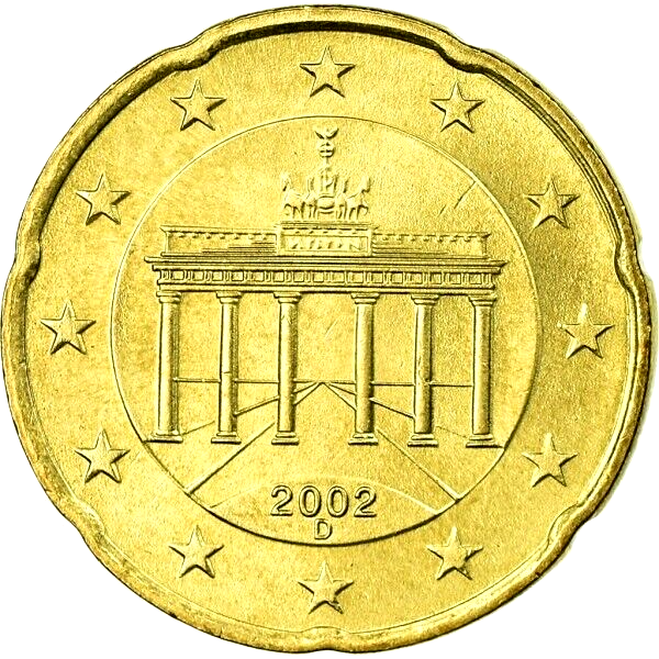 2002 20 Euro Cent Germany Brandenburg Gate Coin European Union Rare Deutschland | eBay