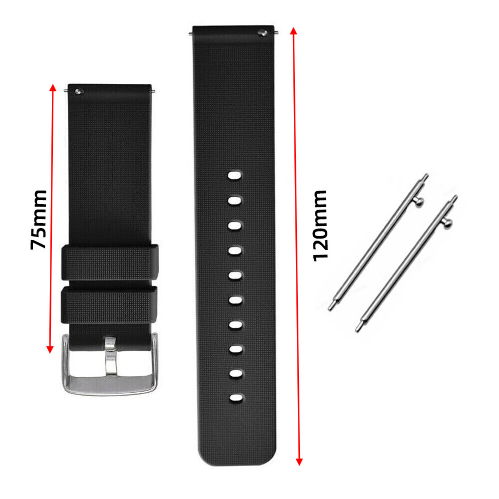 Quick Fit Unisex Sports Bracelet 10-24mm Soft Silicone Rubber Watch ...