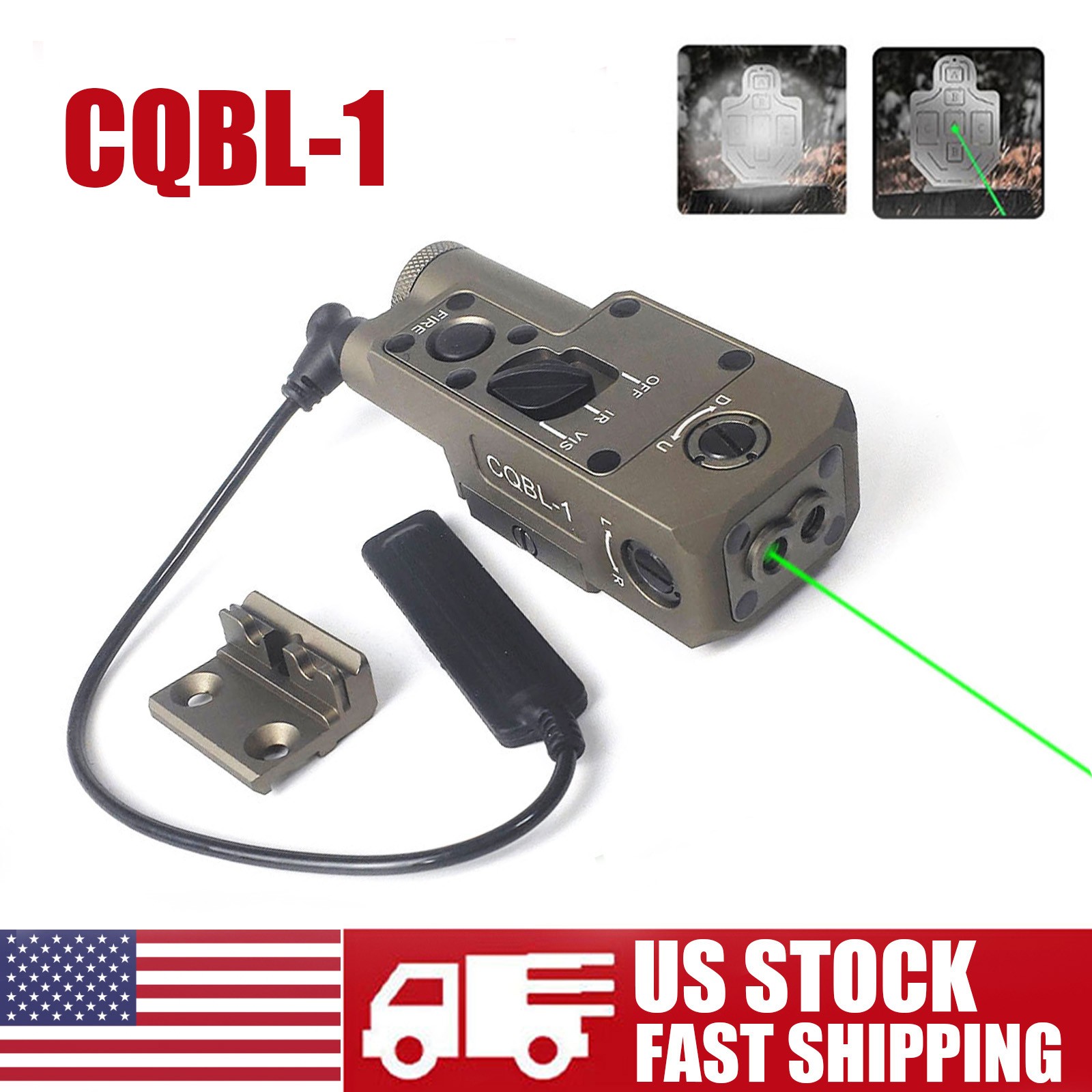 Metal Tactical Laser Sight CQBL-1 IR Aiming with Green Laser For ...