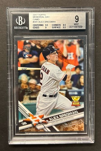 2017 Topps #341 Alex Bregman RC Memorial Day Camo 22/25 BGS 9 | eBay