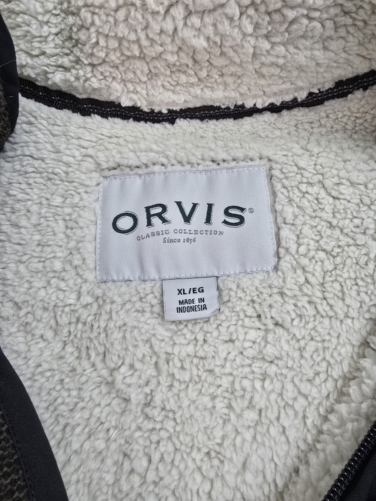 Orvis Classic Collection Men's XL Sherpa Lined Pullover Sweater Brown 1 ...