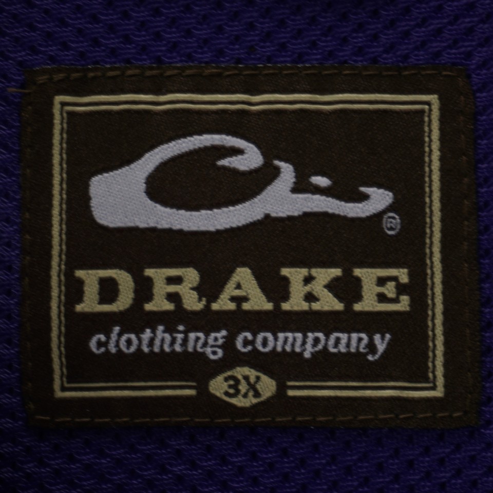 DRAKE WATERFOWL LSU TIGERS LONG SLEEVE SHIRT PURPLE GOLD VENTED MENS 3X ...