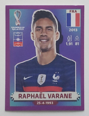 FRA10 Raphaël Varane Purple Parallel Panini World Cup Qatar 2022 | eBay