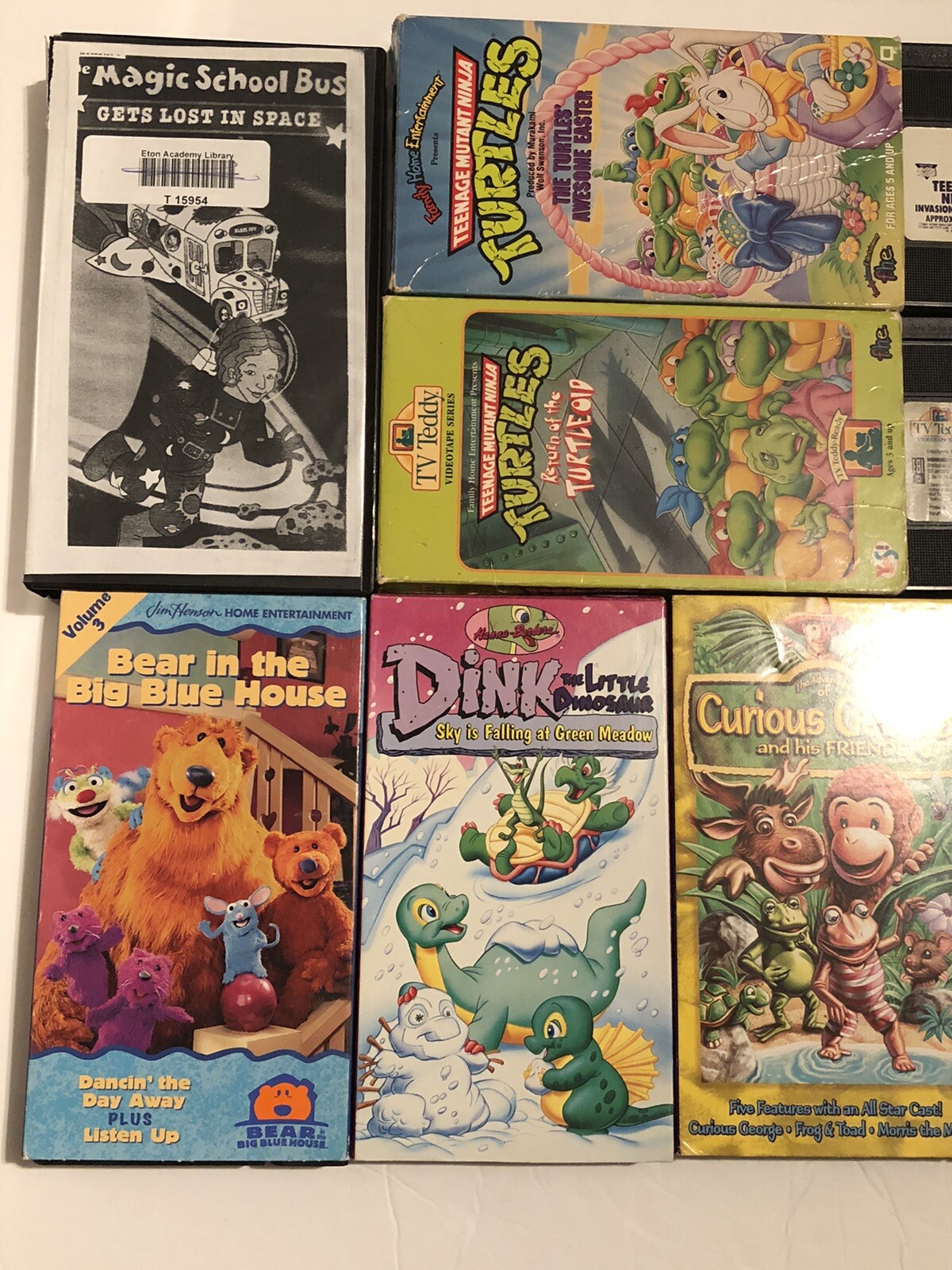 Lot of 10 Kids/Children Vhs tapes TMNT Blue’s Clue’s Rugrats Curious ...
