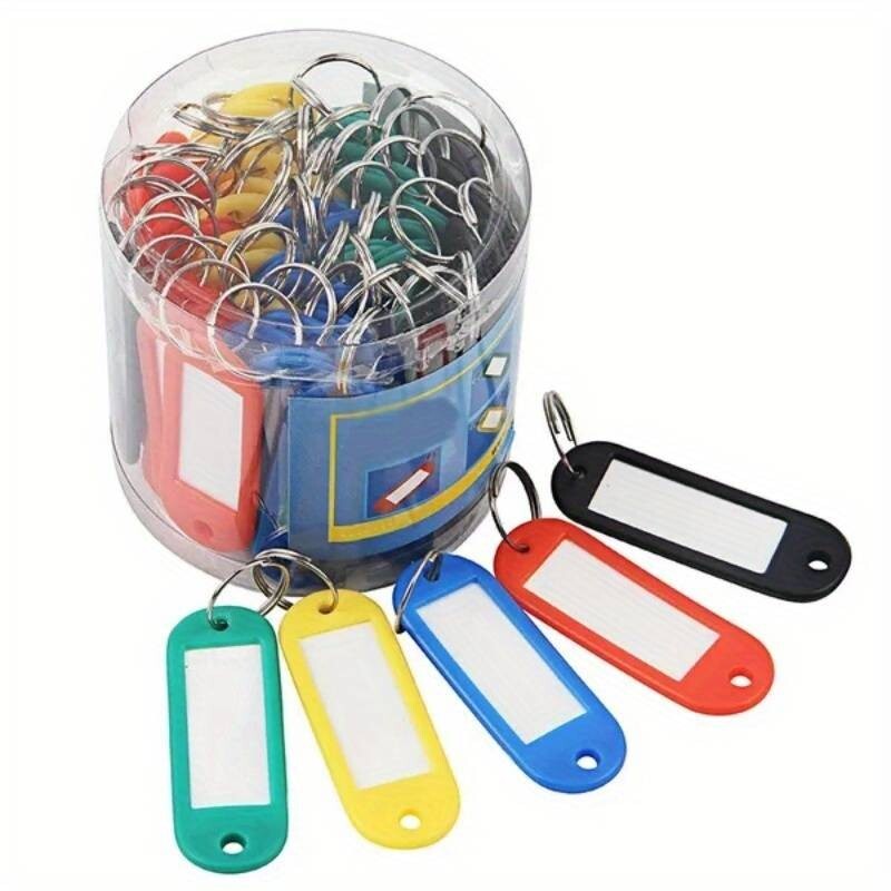 10 Key Tags Plastic ID Key Tags Name Label Key Ring Fob Tag Assorted ...