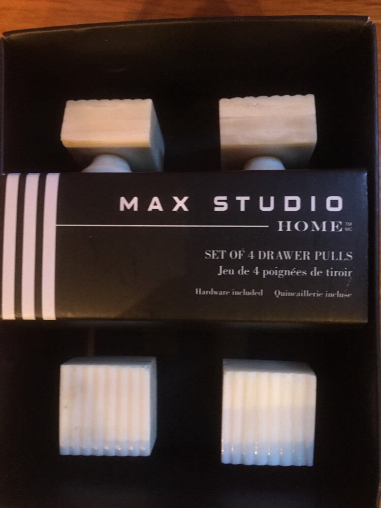 Max Studio Home Set of 4 Drawer Pulls New Cream Ribbed Cabinet Furniture Knobs | eBay