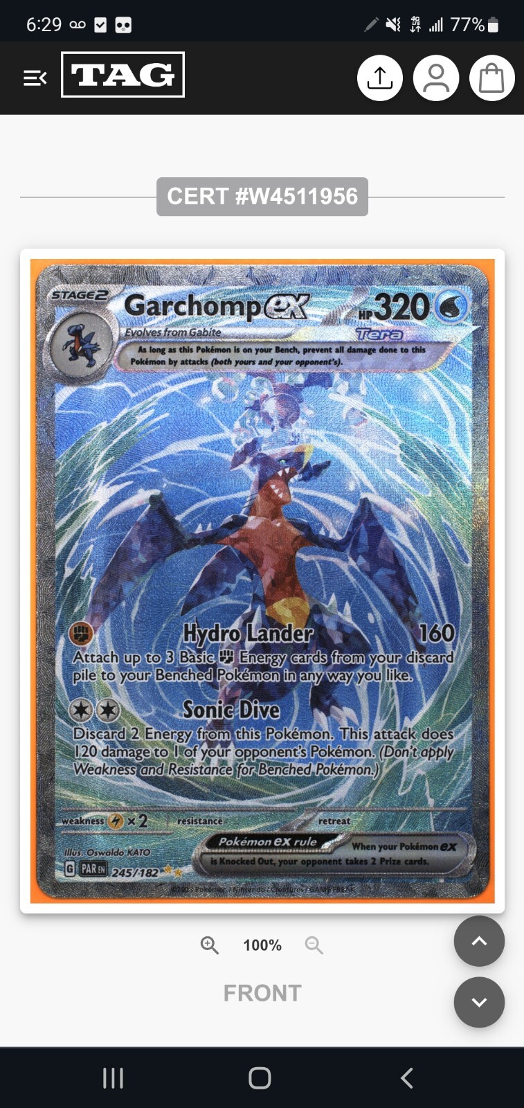 Garchomp ex 245/182 Sv04: Paradox Rift Holo for sale online | eBay