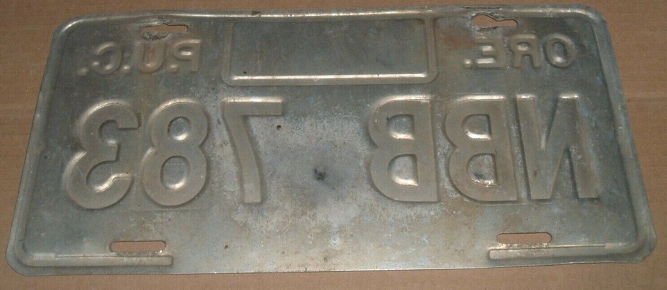2001 Oregon PUC License Plate Tag NBB 783 Public Utilities Commission ...