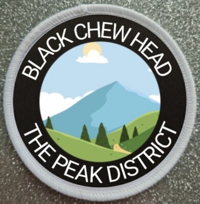 3" Black Chew Head The Peak District Iron / Sew on Patch Badge Mountain ...
