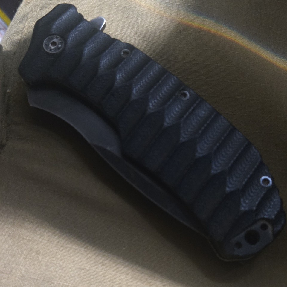 Off-Grid Knives Cryo D2 Folding Pocketknife Black G10 Handle Drop Point ...