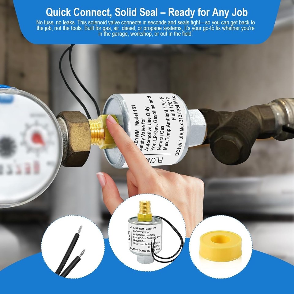 Solenoid Valve, Propane 12v Solenoid Fuel Lock Off Valve Lock off Lpg ...