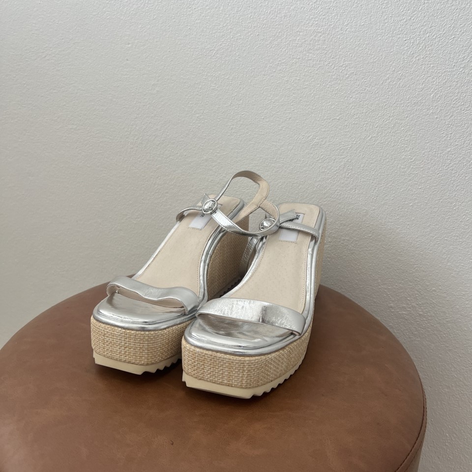 Zoe Kratzmann Clamour Silver Platform Espadrille Wedge Heel EU38US7.5 ...