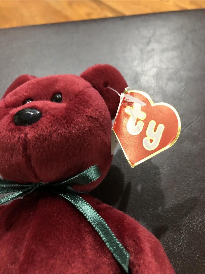 1993 Ty Beanie Baby “Teddy” Cranberry Bear! 2ND Gen Hang Tag 1st Gen ...