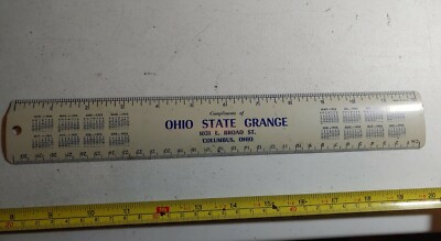 Vintage 1952-53 Ohio State Grange Columbus Advertising Metal Ruler | eBay