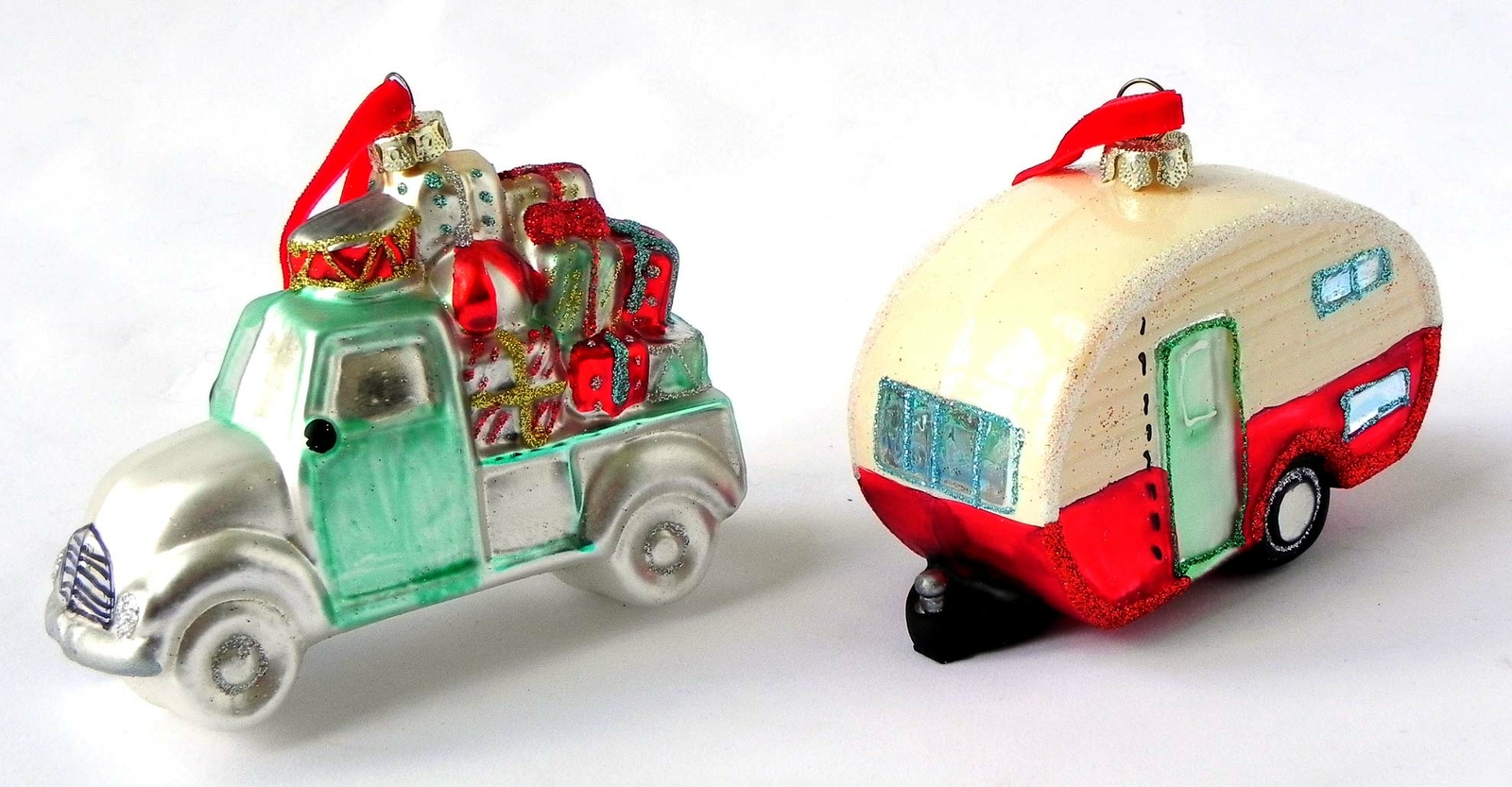 Pick Up Truck Full Of Gifts and Travel Trailer Camper Blown Glass ...