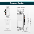 BESTTEN 10 Pack 3-Way Decorator Light Switch, 15A 120/277V, Single Pole ...