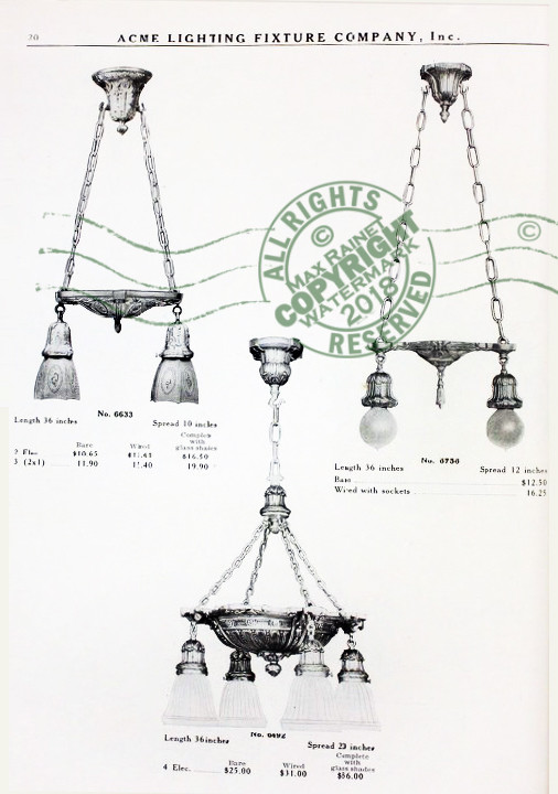 Acme Lighting Fixture Co 1922 Samples CATALOG chandeliers sconce lamps ...