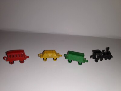 VINTAGE DOLLHOUSE MINIATURE MINI METAL DIECAST TRAIN SET LOCOMOTIVE ...