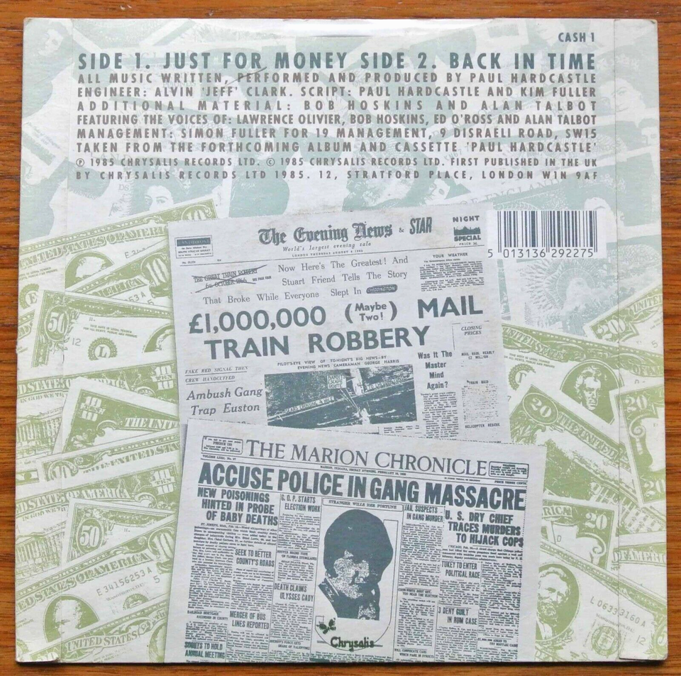 Paul Hardcastle – Just For Money [Very Good+ Cond] (Chrysalis CASH 1 ...