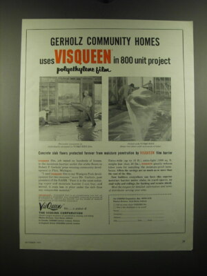 1954 Visking VisQueen Film Ad - Gerholz Community Homes uses Visqueen ...