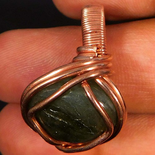 48.20Cts. Natural Labradorite Copper Wire Wrapped Ring Jewelry 9 US ...