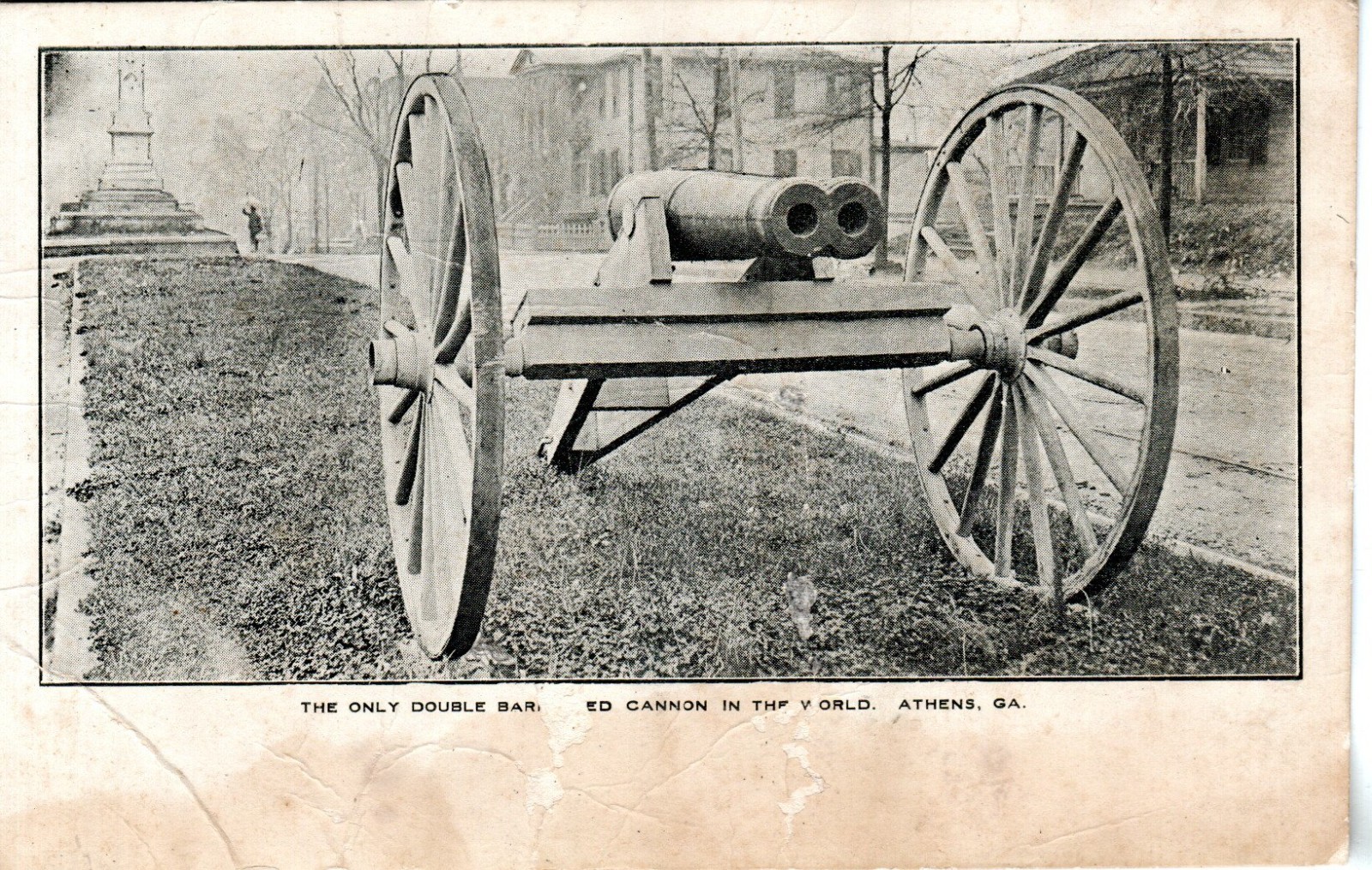 ~1906 ATHENS GA - The Only Double Barrel Cannon in the World - B&W view ...
