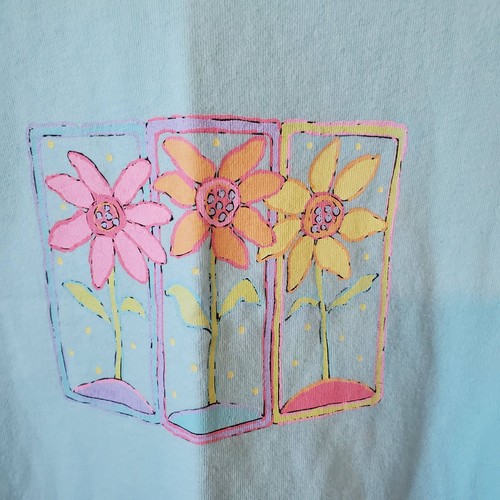 Fresh Produce Womens Floral Tank Top Size Large Aqua Blue Resort Wear ...