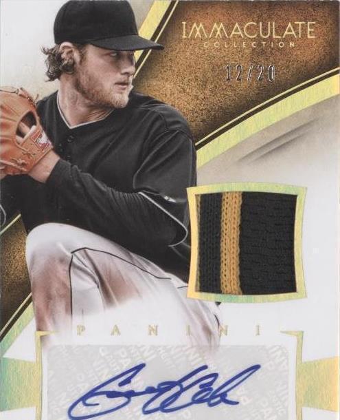 2014 Panini Immaculate Collection - Autograph Material Gerrit Cole #34 ...